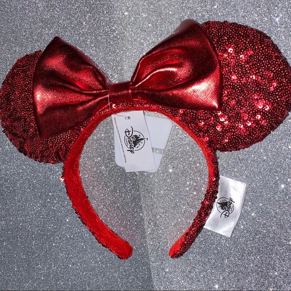 Disney | Accessories | New Disney Parks Red Minnie Mouse Ears Headband ...